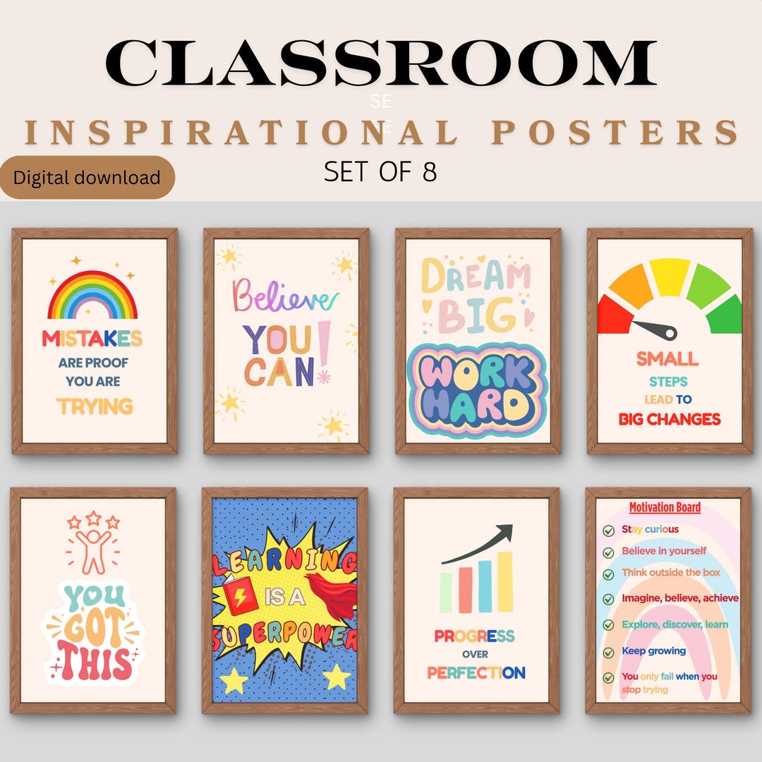 Classroom Posters, Inspirational, Motivation, Growth Mindset, School ...