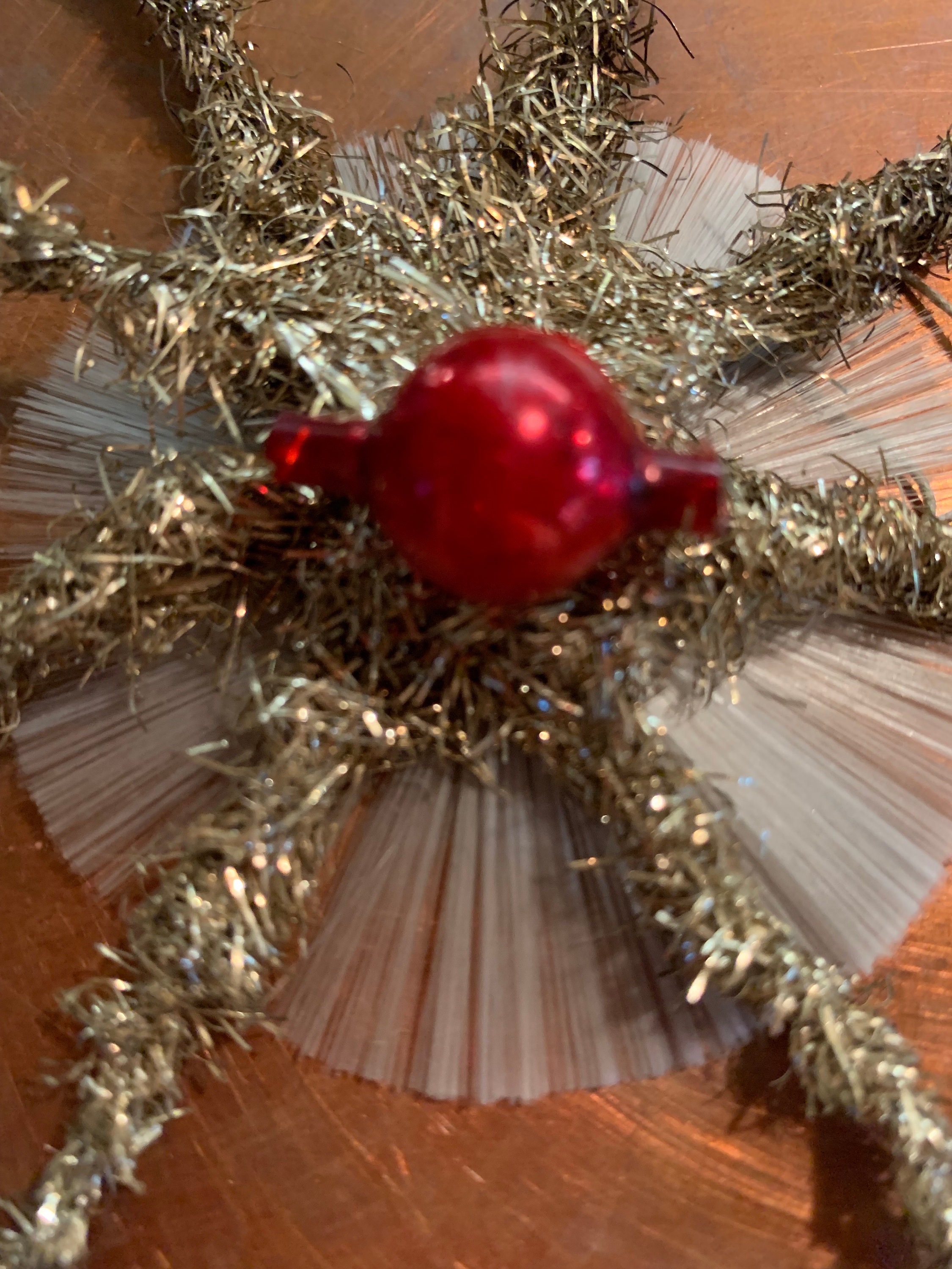 Victorian Tinsel Star With Mercury Glass Ball - Etsy