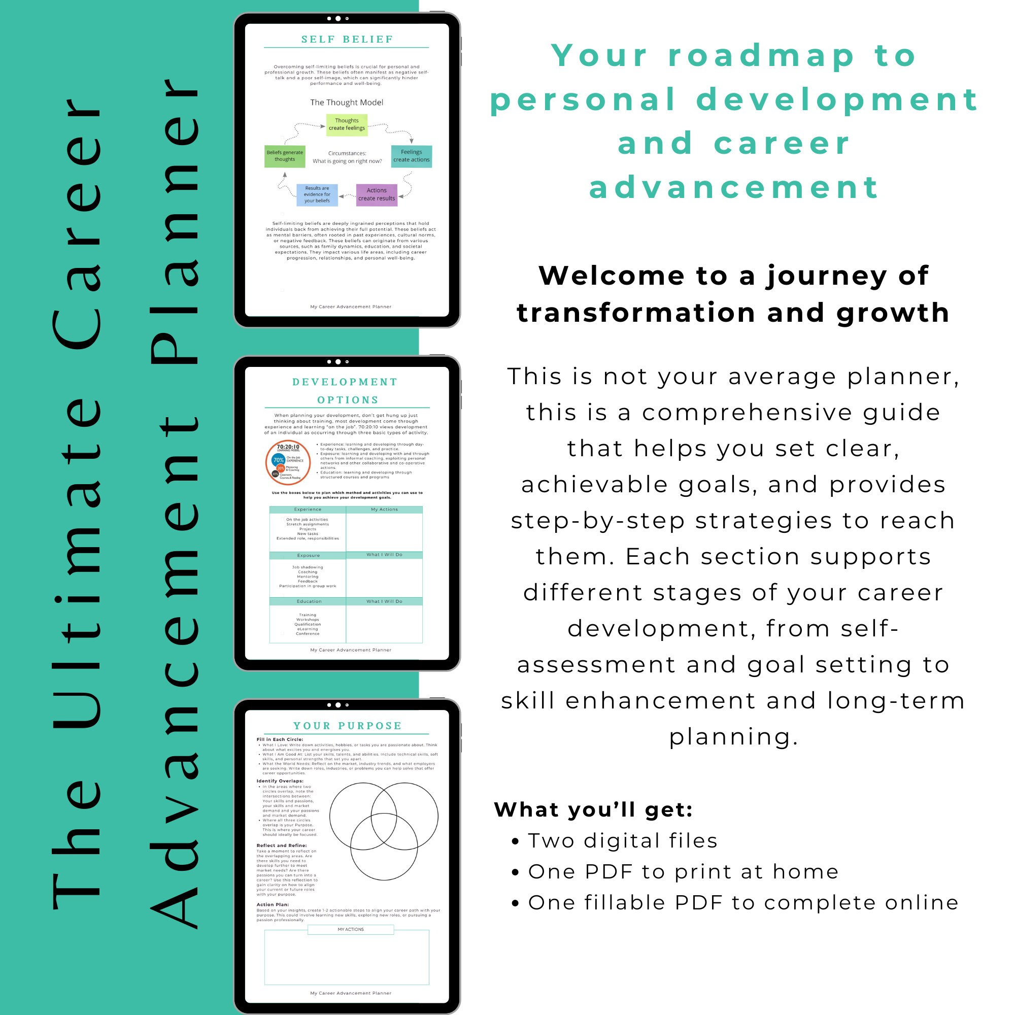 Career Path Planner for Success, Goal Setting Roadmap, Career Vision ...