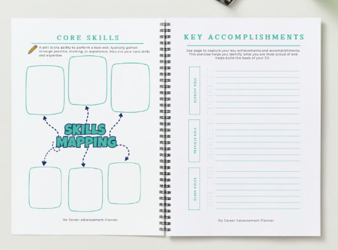 Wire Bound Career Path Planner for Success, Goal Setting Roadmap ...