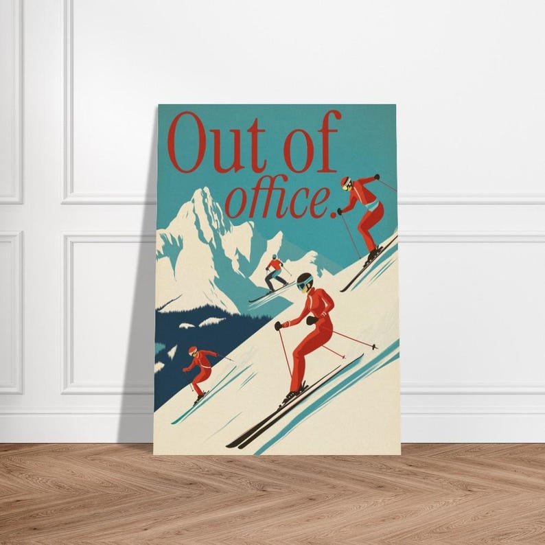 Retro Apres Ski Wall Art Out of Office Newspapers Magazine Print ...