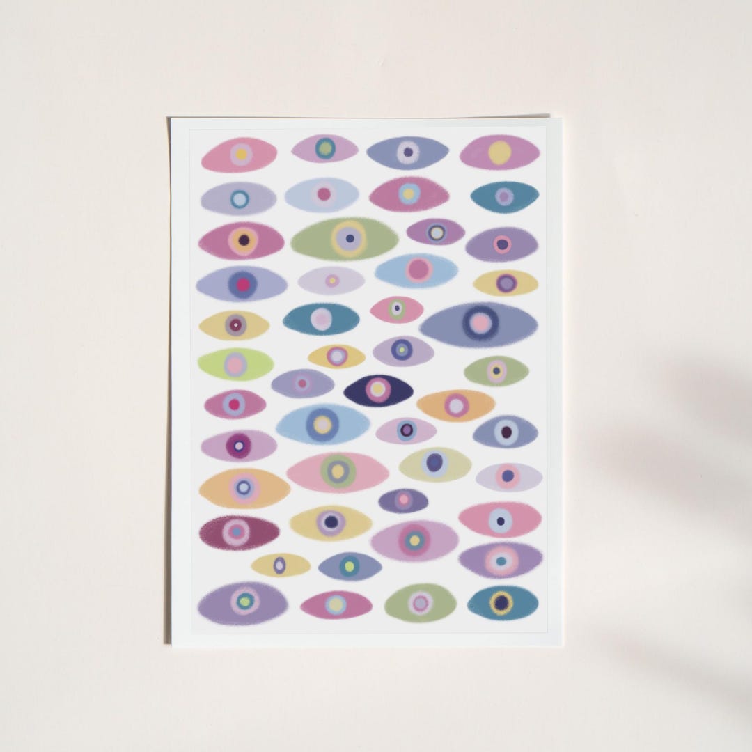 Colorful Eye Wall Art – Abstract Evil Eye Print | Modern Pastel Decor ...