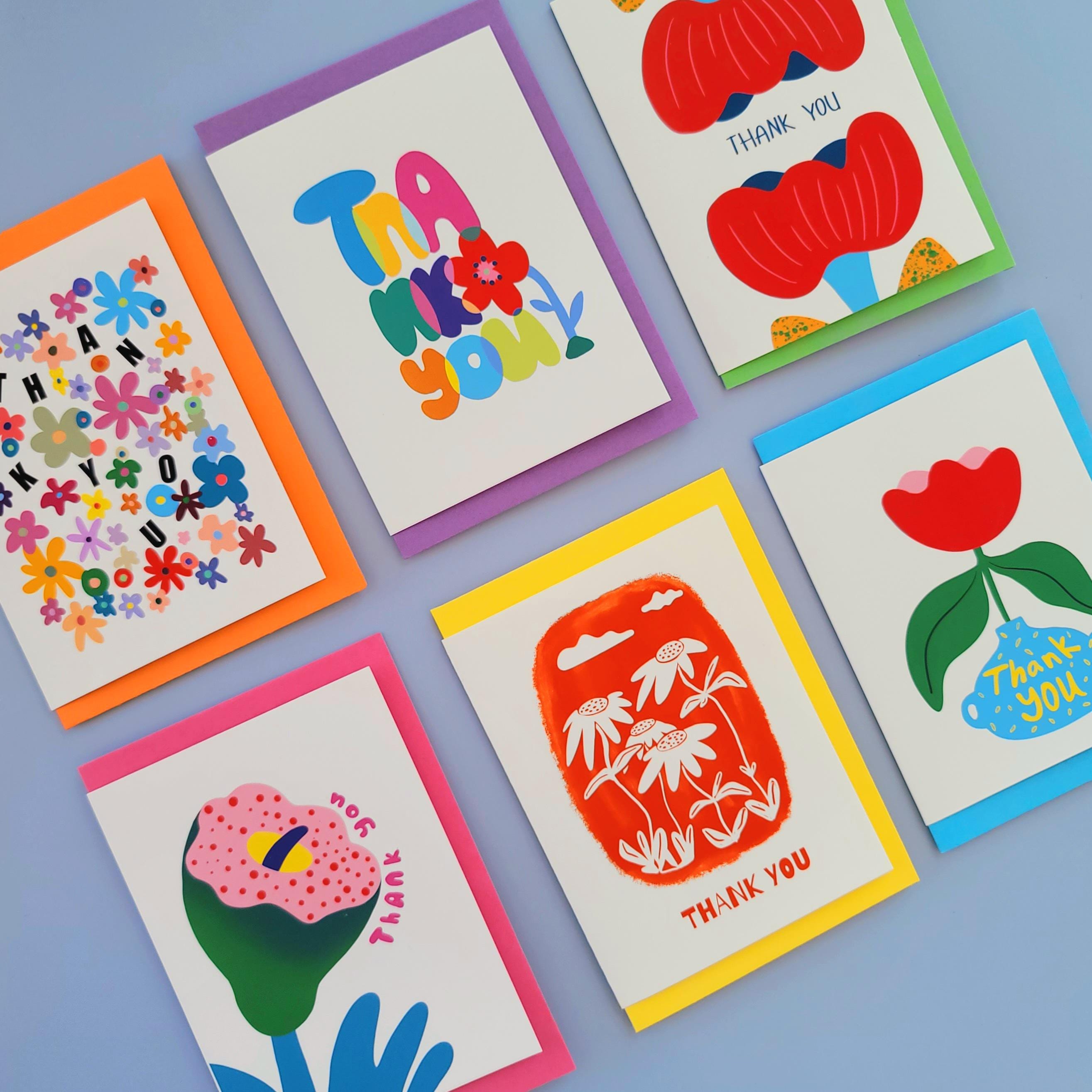 Set of 6 Handmade Blank Greeting Cards With Envelopes - Etsy