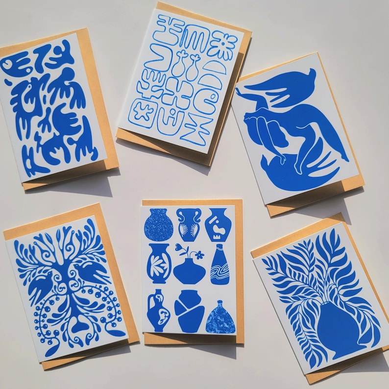 Set of 6 Handmade Blank Greeting Cards With Envelopes - Etsy