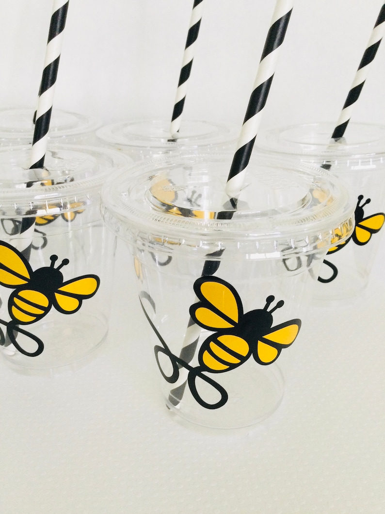 Bumblebee Plastic Disposable Drink Cups 16 Ounce Mommy to Bee Baby ...