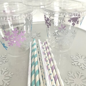 Snowflake Party Favor Cups Princess Party First Birthday Winter ...