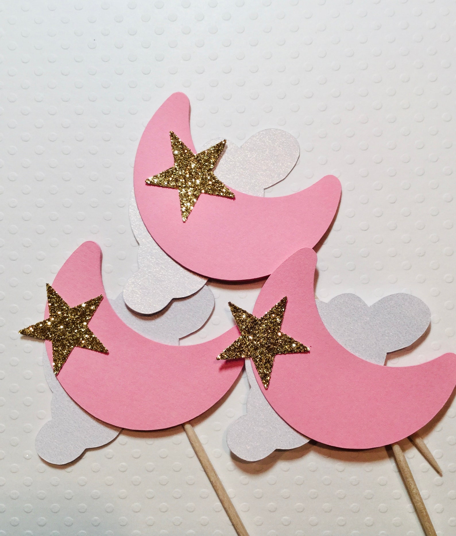 Pink Blue Twinkle Twinkle Little Star Cupcake Toppers 12 | Etsy