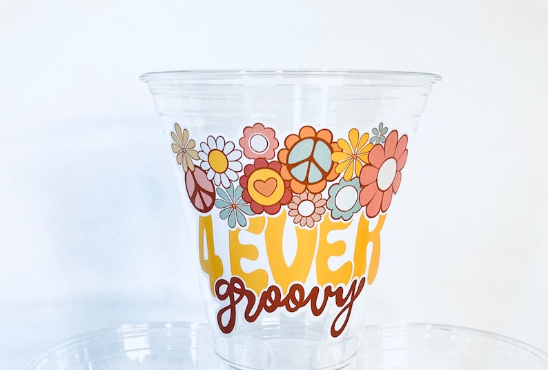 Four Ever Groovy Plastic Disposable Drink Cups Favor Cup - Etsy