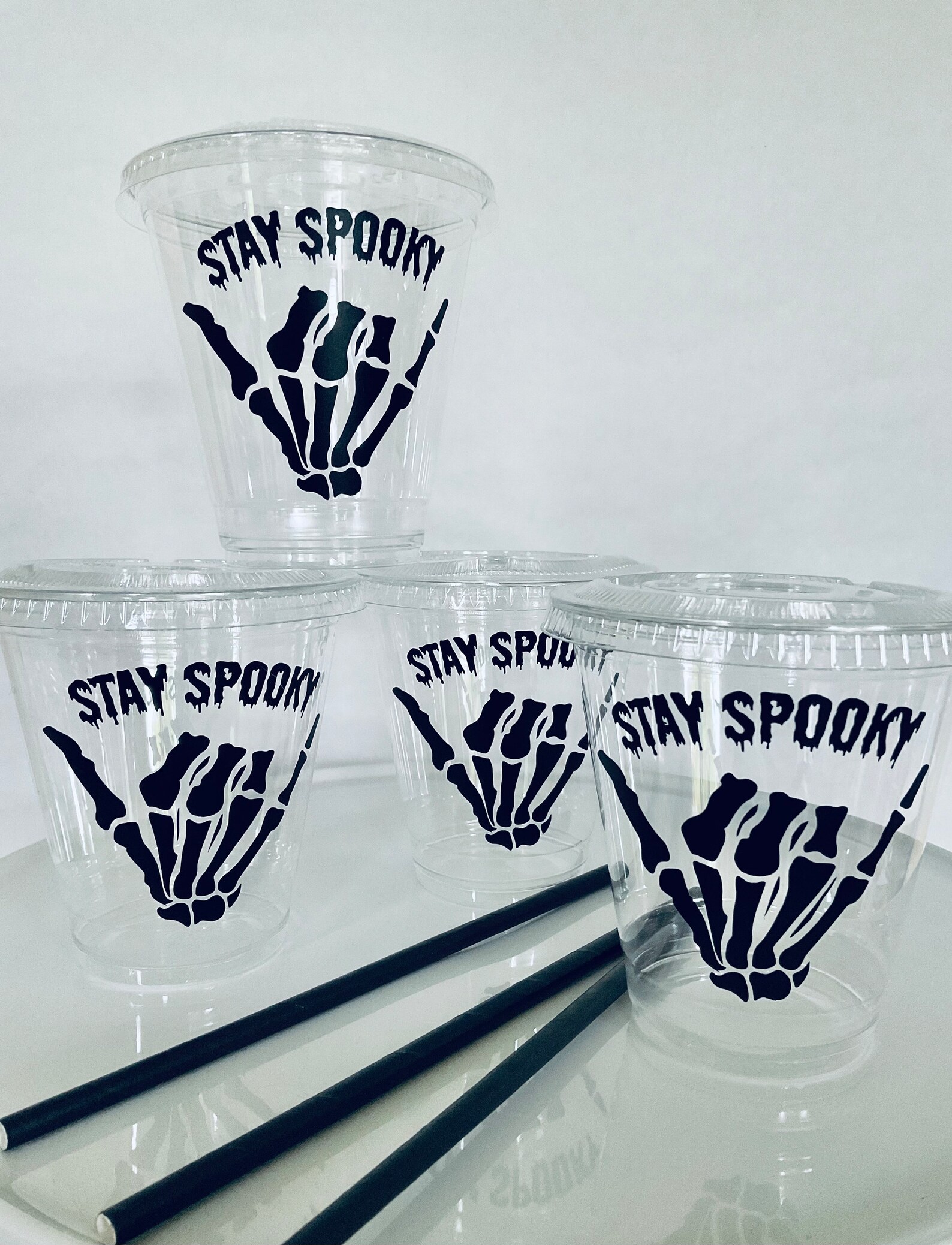 Groovy Halloween Stay Spooky Daisy Ghost Plastic Disposable - Etsy