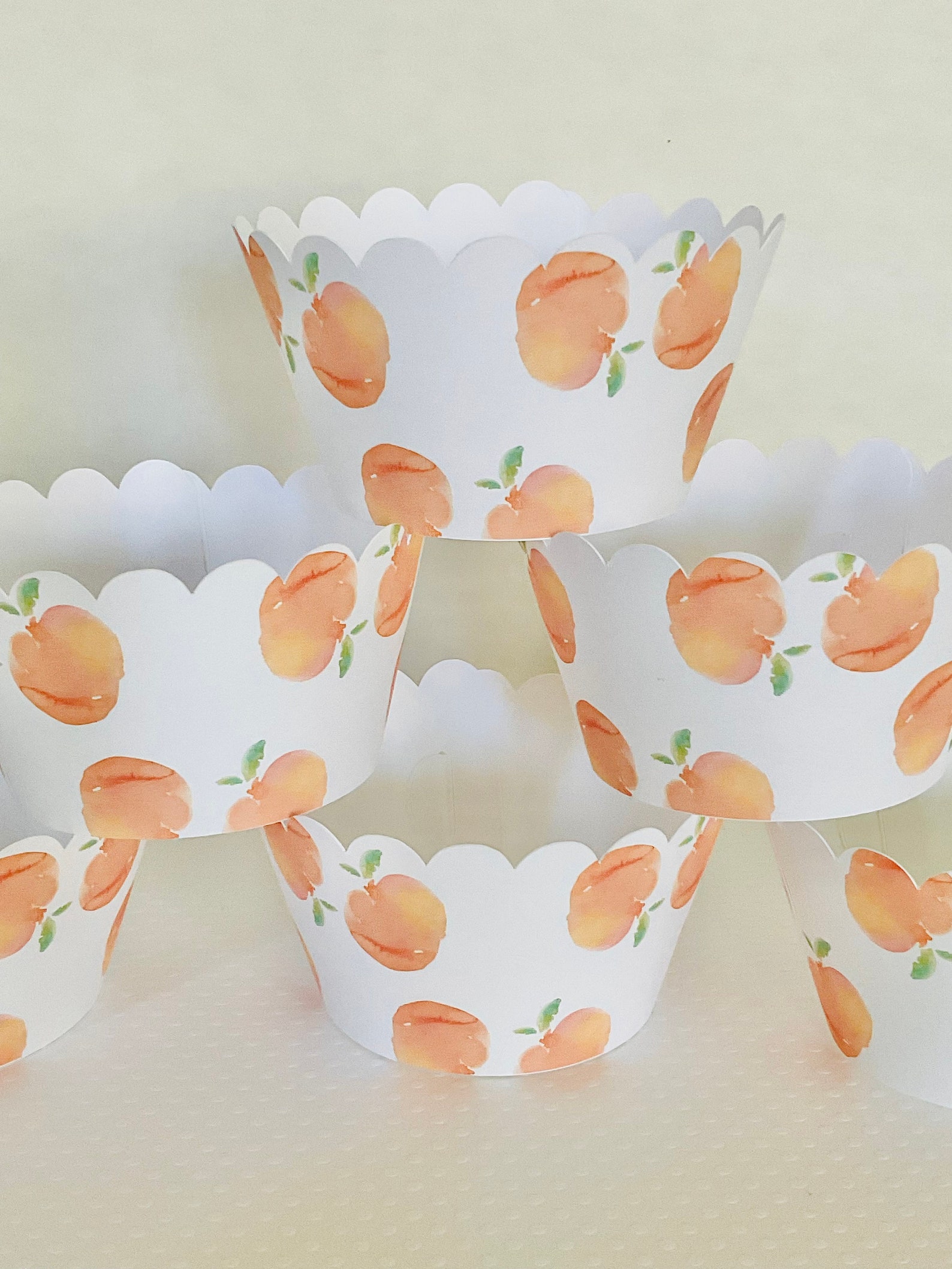 Peach Watercolor Cupcake Wrappers Sweet as a Peach 1st - Etsy