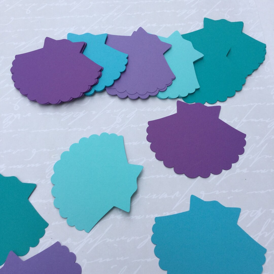 Large Paper Die Cut Shells 30 Mermaid Birthday Under the Sea Shower ...