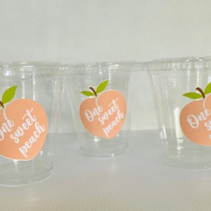 One Sweet Peach Plastic Disposable Cups Favor Party Cup One Sweet Peach ...