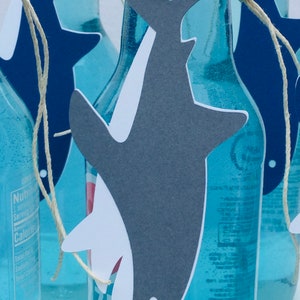 Shark Party Gift Tags Drink Tags Set of 6 Pieced Paper String Tag Favor ...
