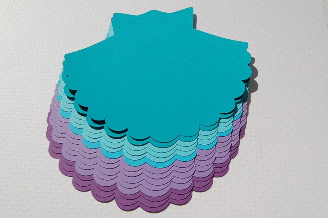 Jumbo Paper Die Cut Shells 20 Mermaid Birthday Under the Sea | Etsy