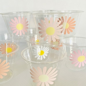 Daisy Wildflower Party Cups 9 Oz Plastic Disposable Wine Drink Favor ...