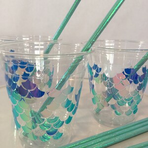 Mermaid Scales Party Drink Cup 12 Ounce Cold Drink Ware Favor Cup Paper ...