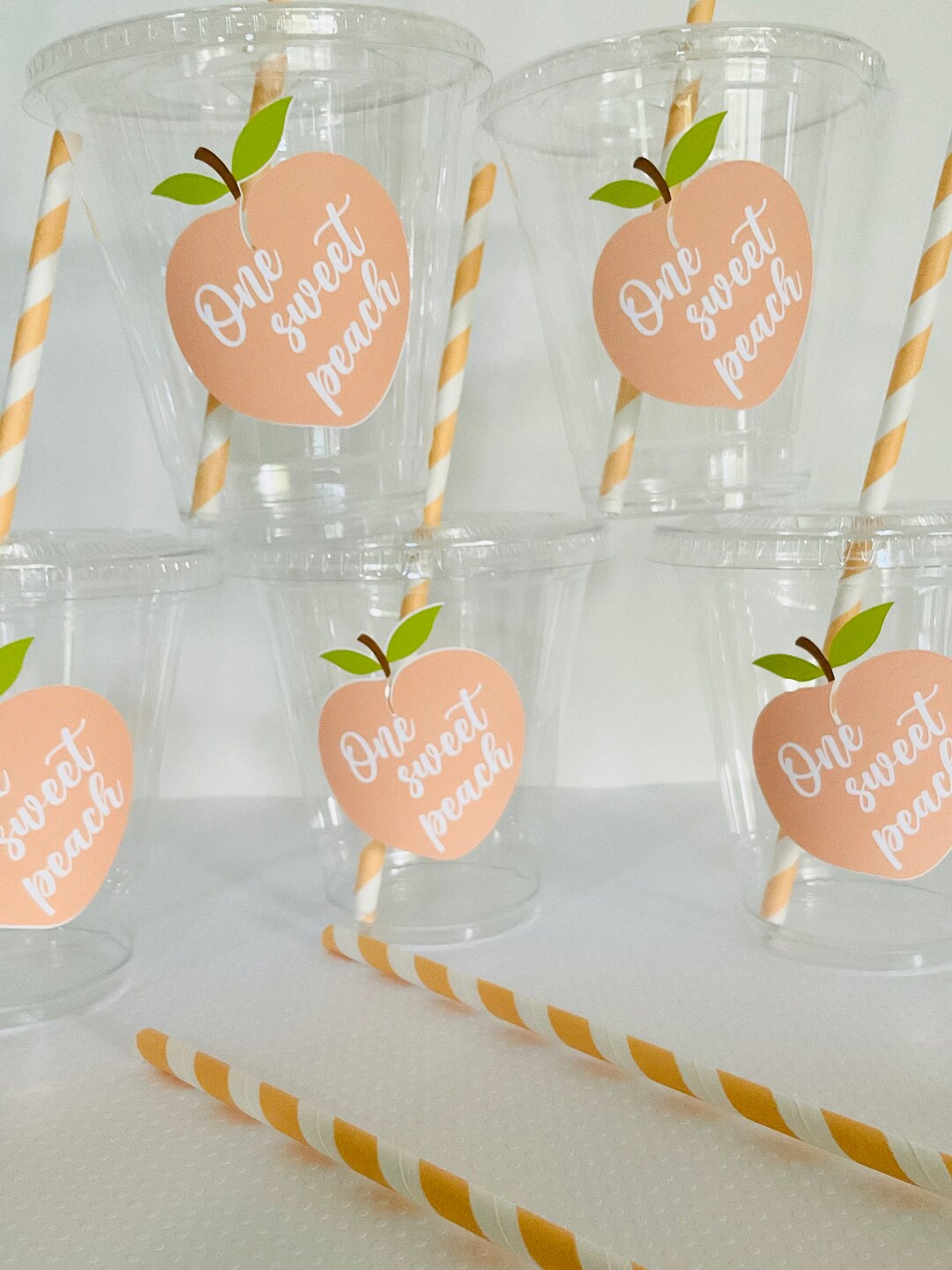 One Sweet Peach Plastic Disposable Cups Favor Party Cup One Sweet Peach ...