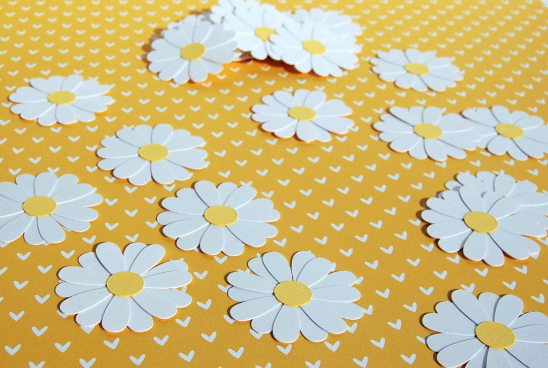 Daisies Table Confetti Spring Flower Confetti Table Scatter 50 Pieces ...