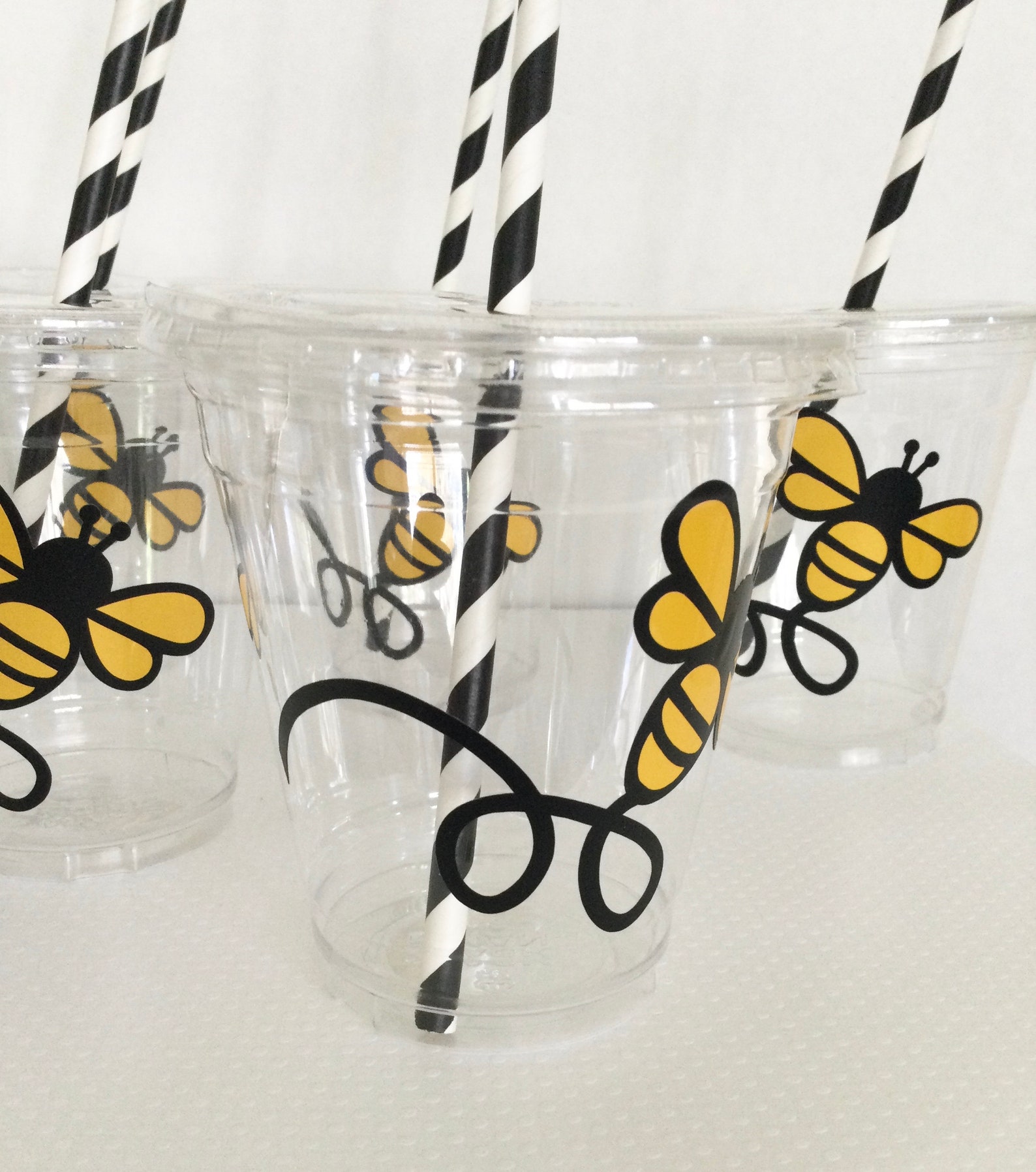 Bumblebee Plastic Disposable Drink Cups 16 Ounce Mommy to Bee Baby ...