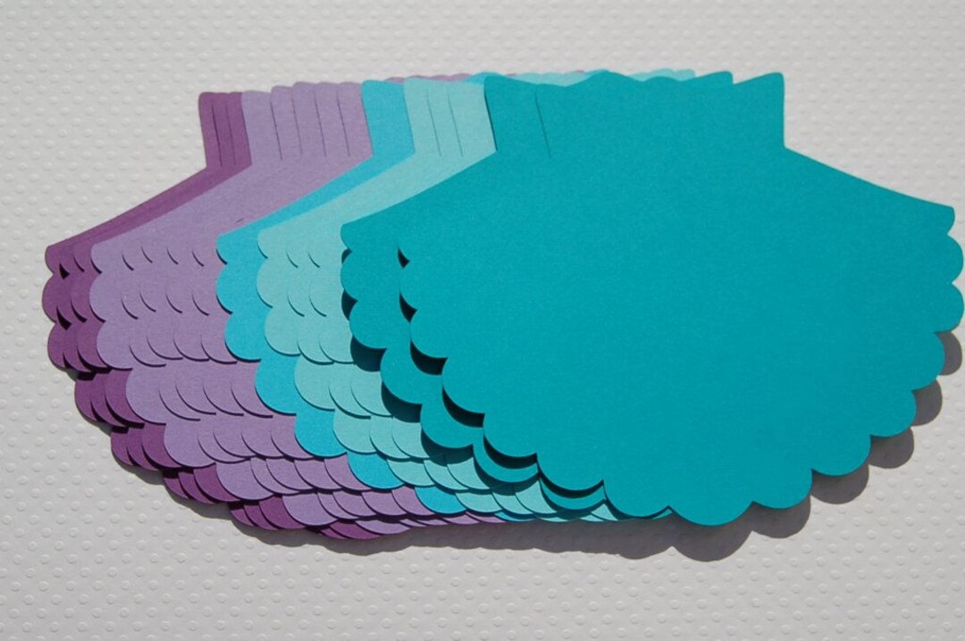 Jumbo Paper Die Cut Shells 20 Mermaid Birthday Under the Sea Shower ...