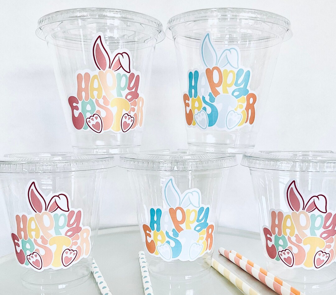 Cups Plastic Party Happy Easter Plastic Disposable Party Cups Favor ...