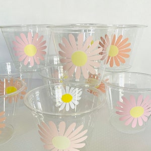Daisy Wildflower Party Cups 9 Oz Plastic Disposable Wine Drink Favor ...