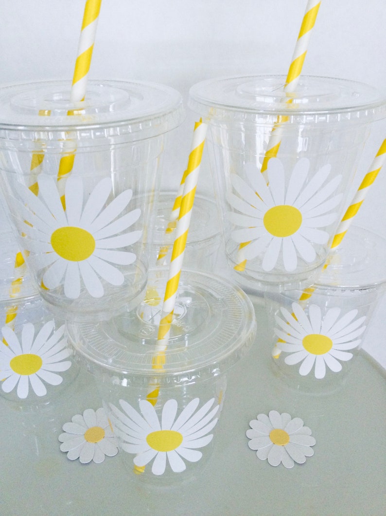 Daisy Plastic Disposable Drink Cups Favor Cup Daisy Baby - Etsy