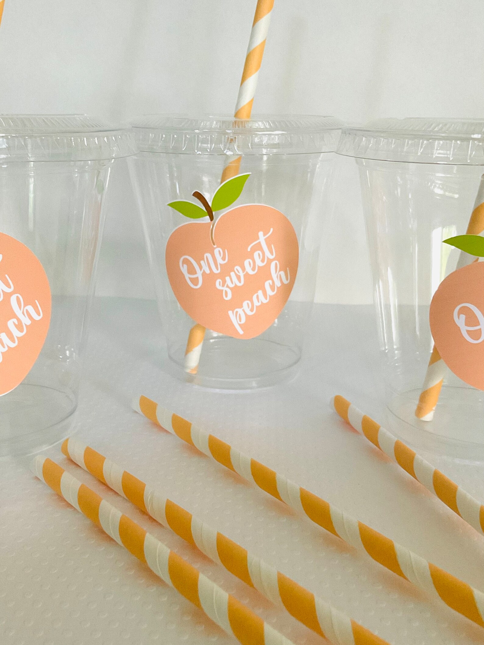 One Sweet Peach Plastic Disposable Cups Favor Party Cup One Sweet Peach ...