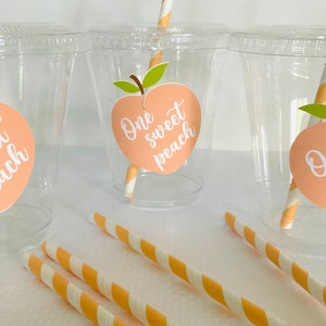 One Sweet Peach Plastic Disposable Cups Favor Party Cup One Sweet Peach ...