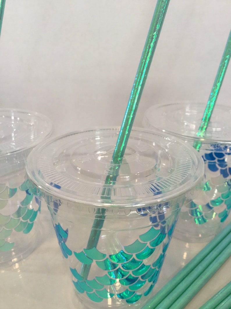 Mermaid Scales Party Drink Cup 12 Ounce Cold Drink Ware Favor - Etsy