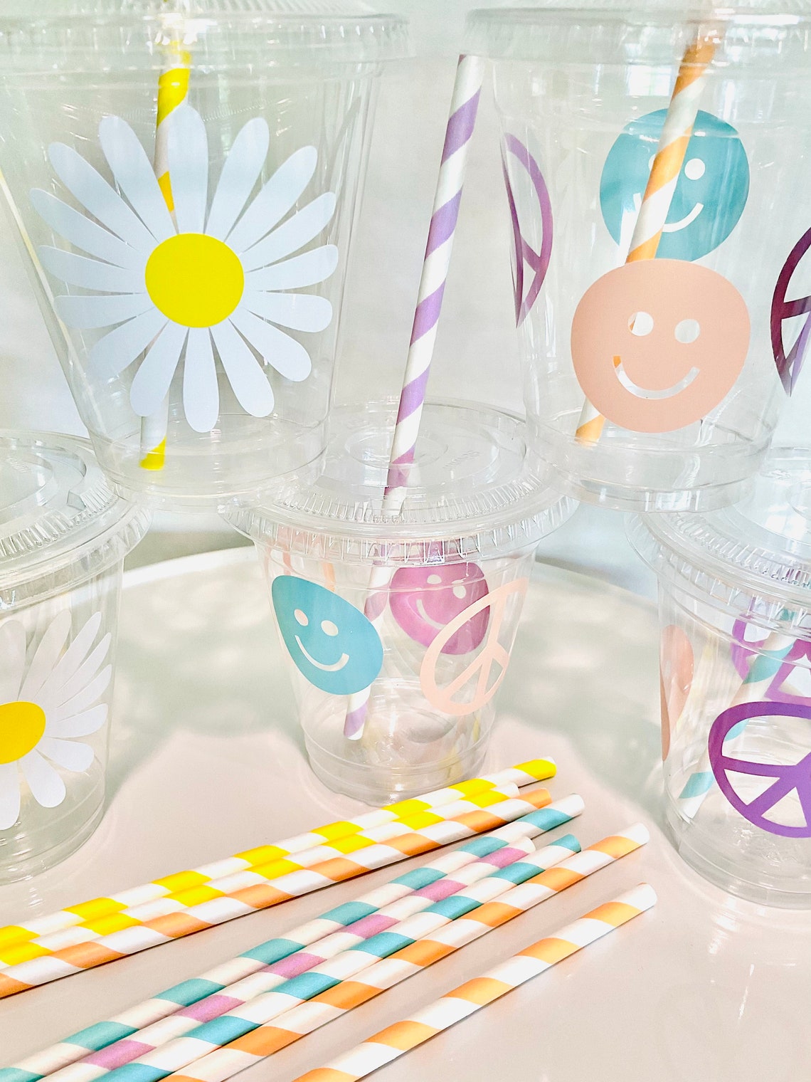 Daisy Plastic Disposable Drink Cups Favor Cup Daisy Baby Shower Daisy ...