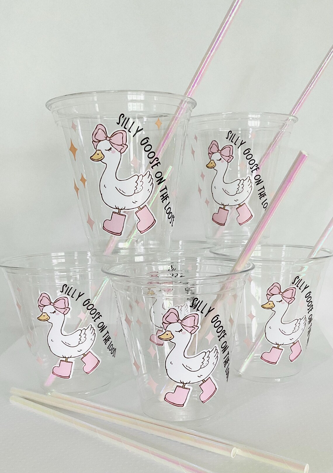 Silly Goose on the Loose Plastic Disposable Drink Party Cups 12 Oz ...