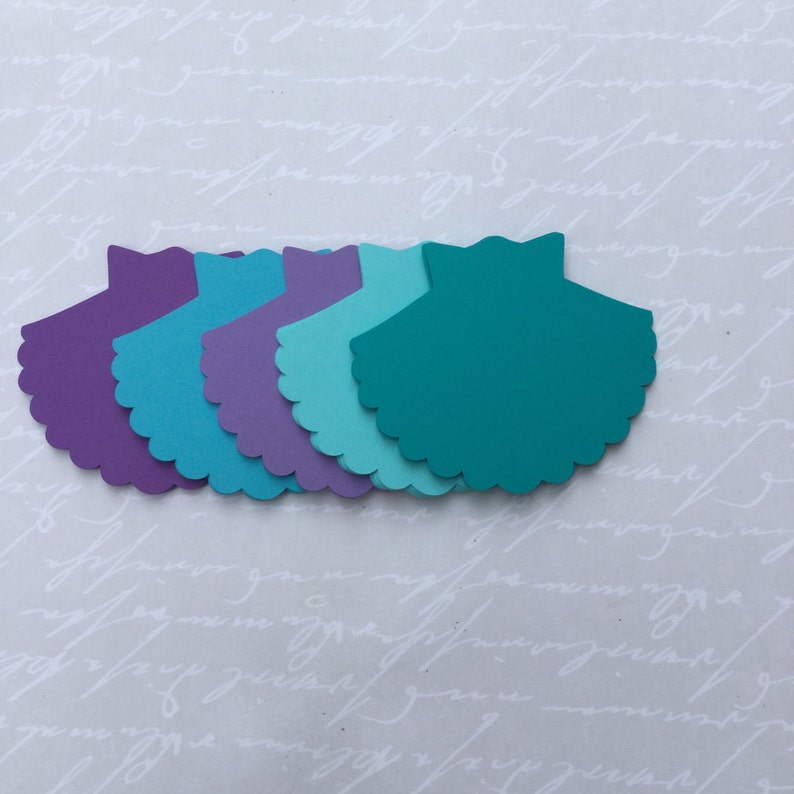 Large Paper Die Cut Shells 30 Mermaid Birthday Under the Sea | Etsy