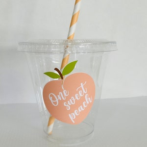 One Sweet Peach Plastic Disposable Cups Favor Party Cup One Sweet Peach ...