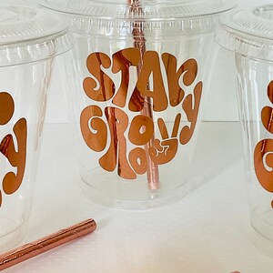 Stay Groovy Plastic Disposable Drink Cups Favor Cup Birthday 12oz. 70’s ...