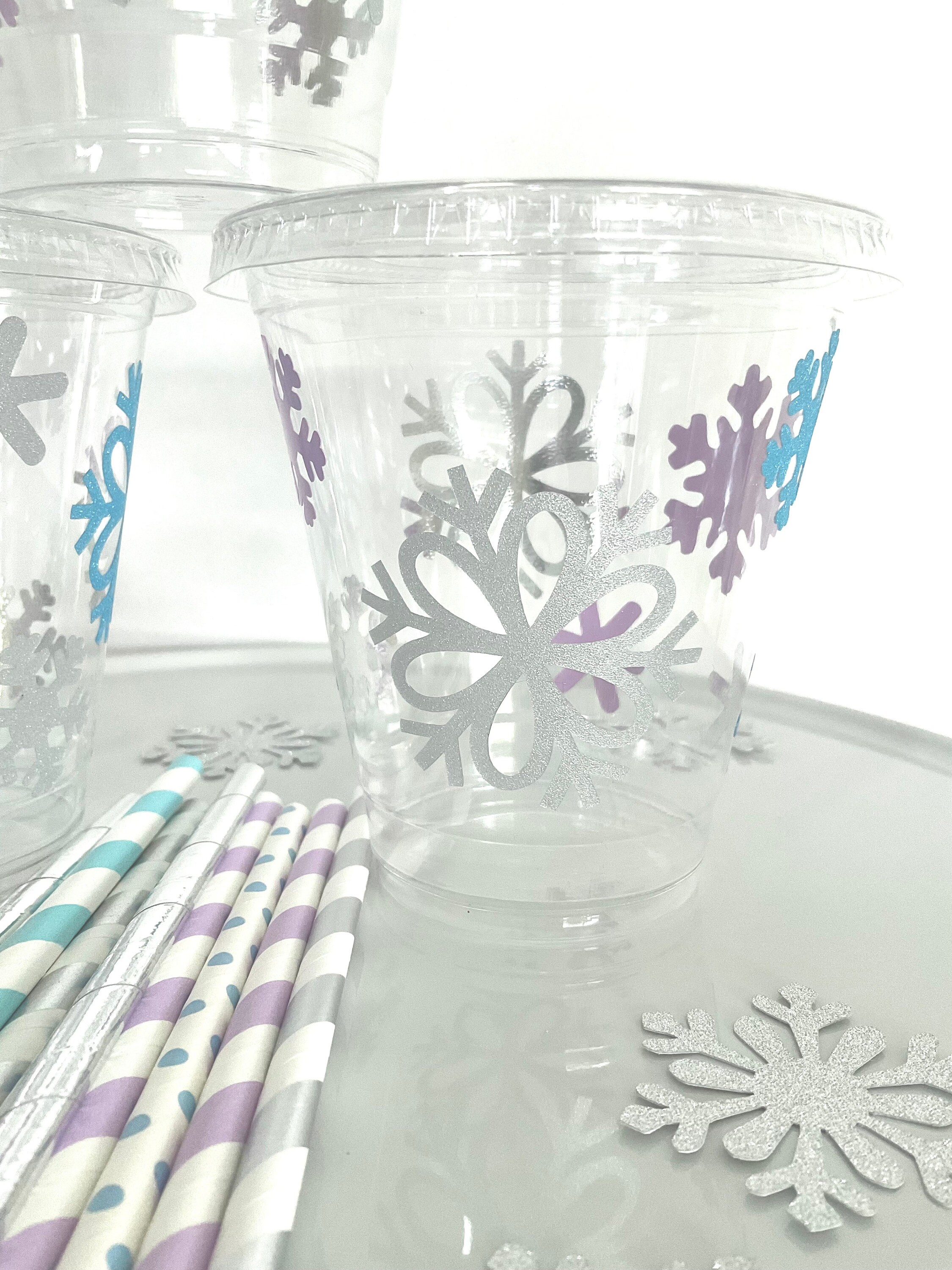 Snowflake Party Favor Cups Princess Party First Birthday Winter ...