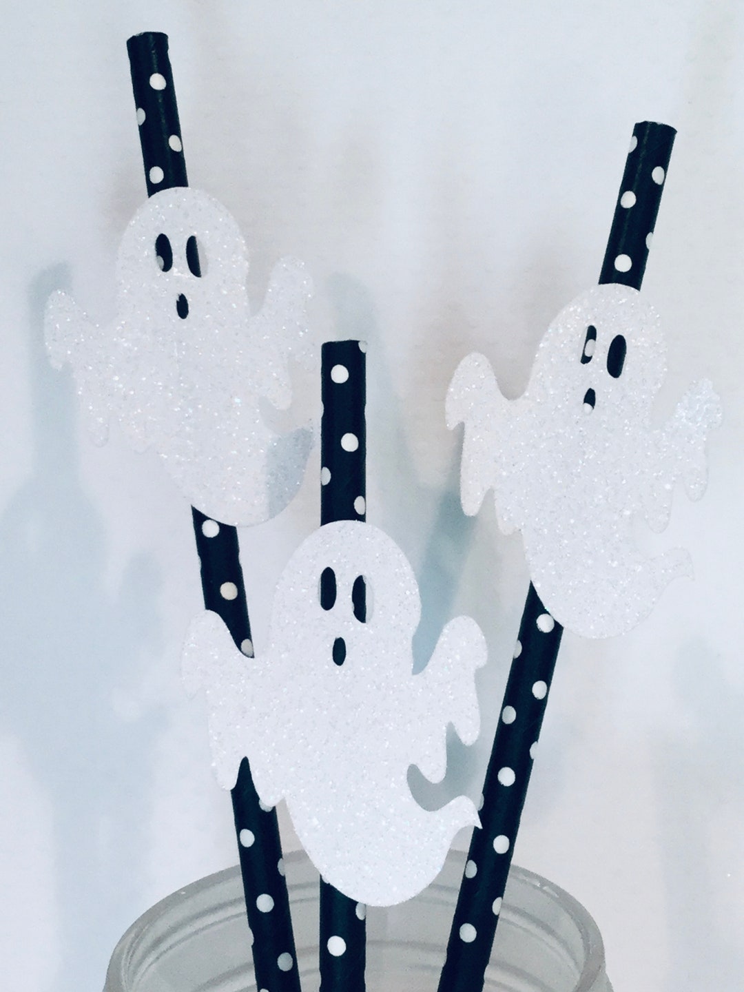 Ghost Paper Straws Choose Colors Set of 12 Glitter Drinking Straws ...