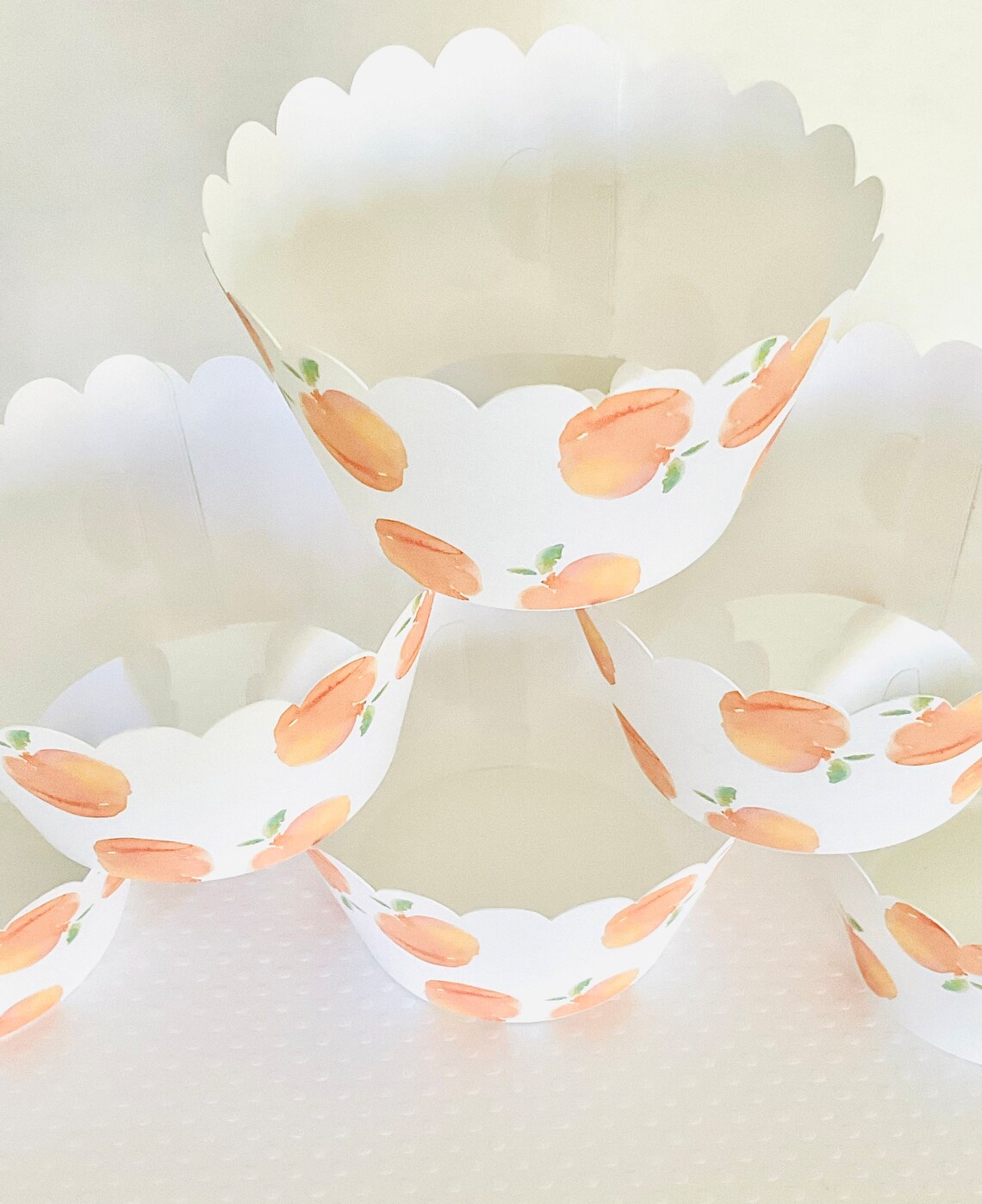 Peach Watercolor Cupcake Wrappers Sweet as a Peach 1st - Etsy