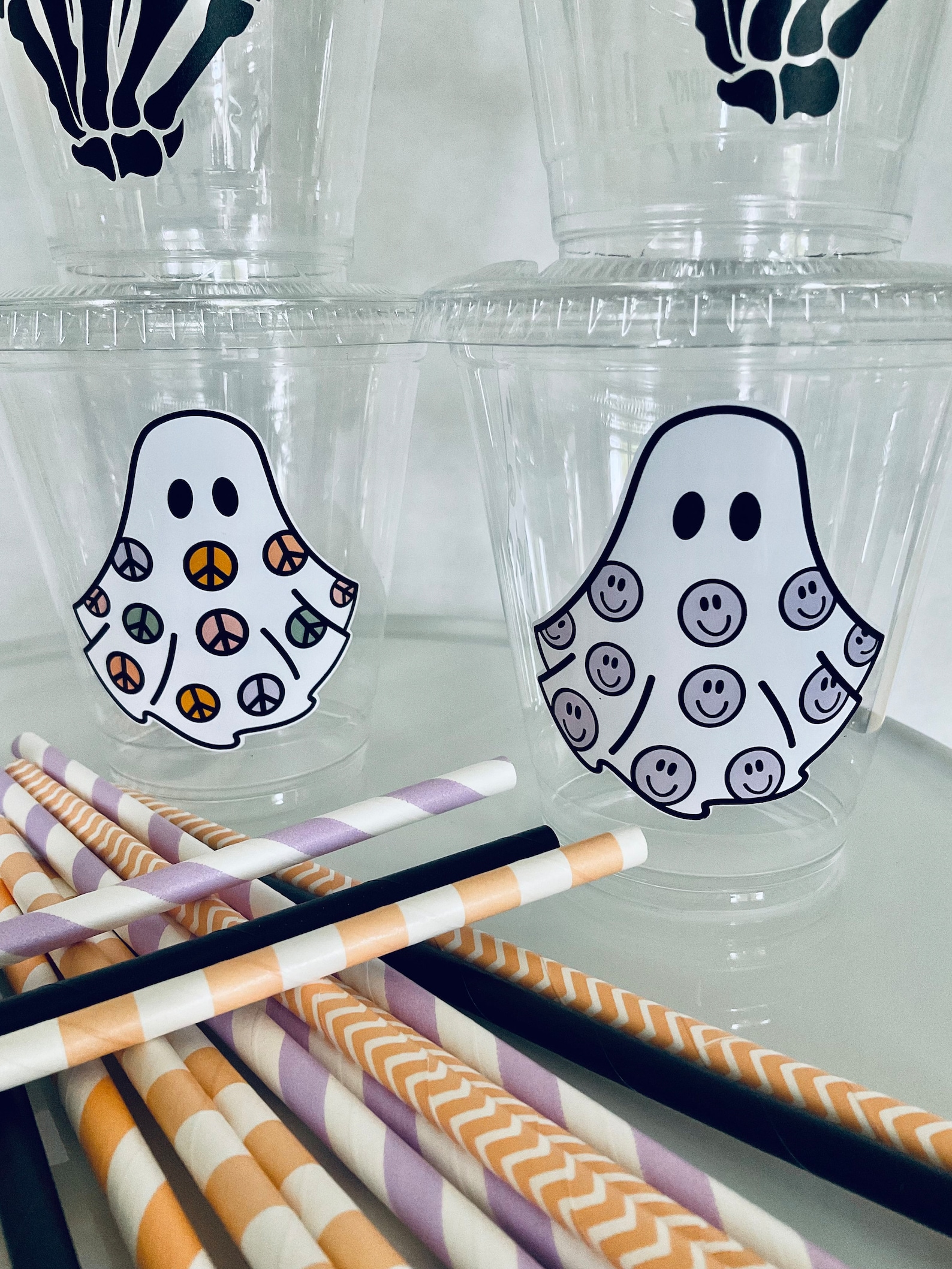 Groovy Halloween Stay Spooky Daisy Ghost Plastic Disposable - Etsy