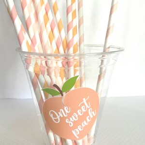 One Sweet Peach Plastic Disposable Cups Favor Party Cup One Sweet Peach ...
