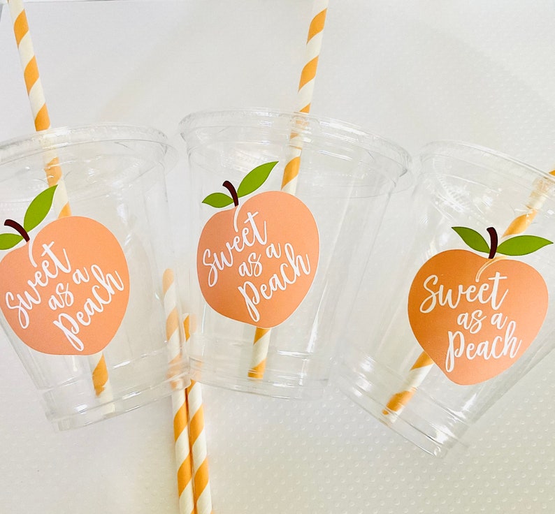 Sweet as a Peach Plastic Disposable Cups Favor Party Cup Sweet as a ...