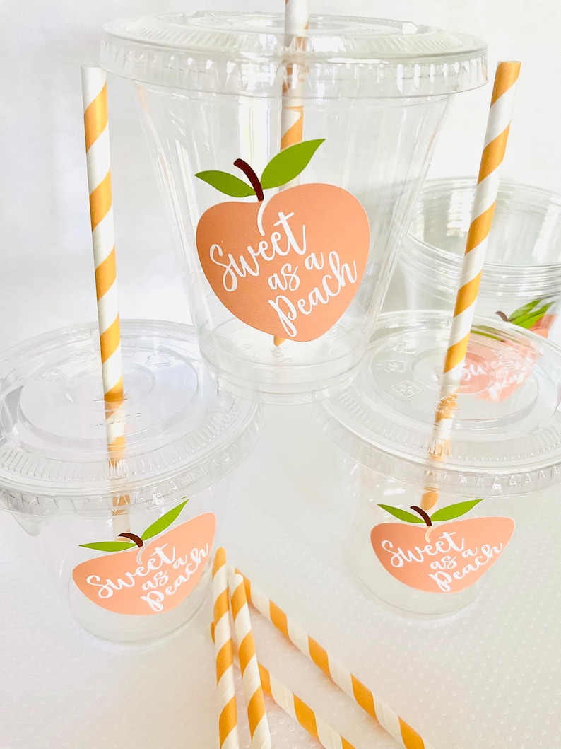 Sweet as a Peach Plastic Disposable Cups Favor Party Cup Sweet - Etsy