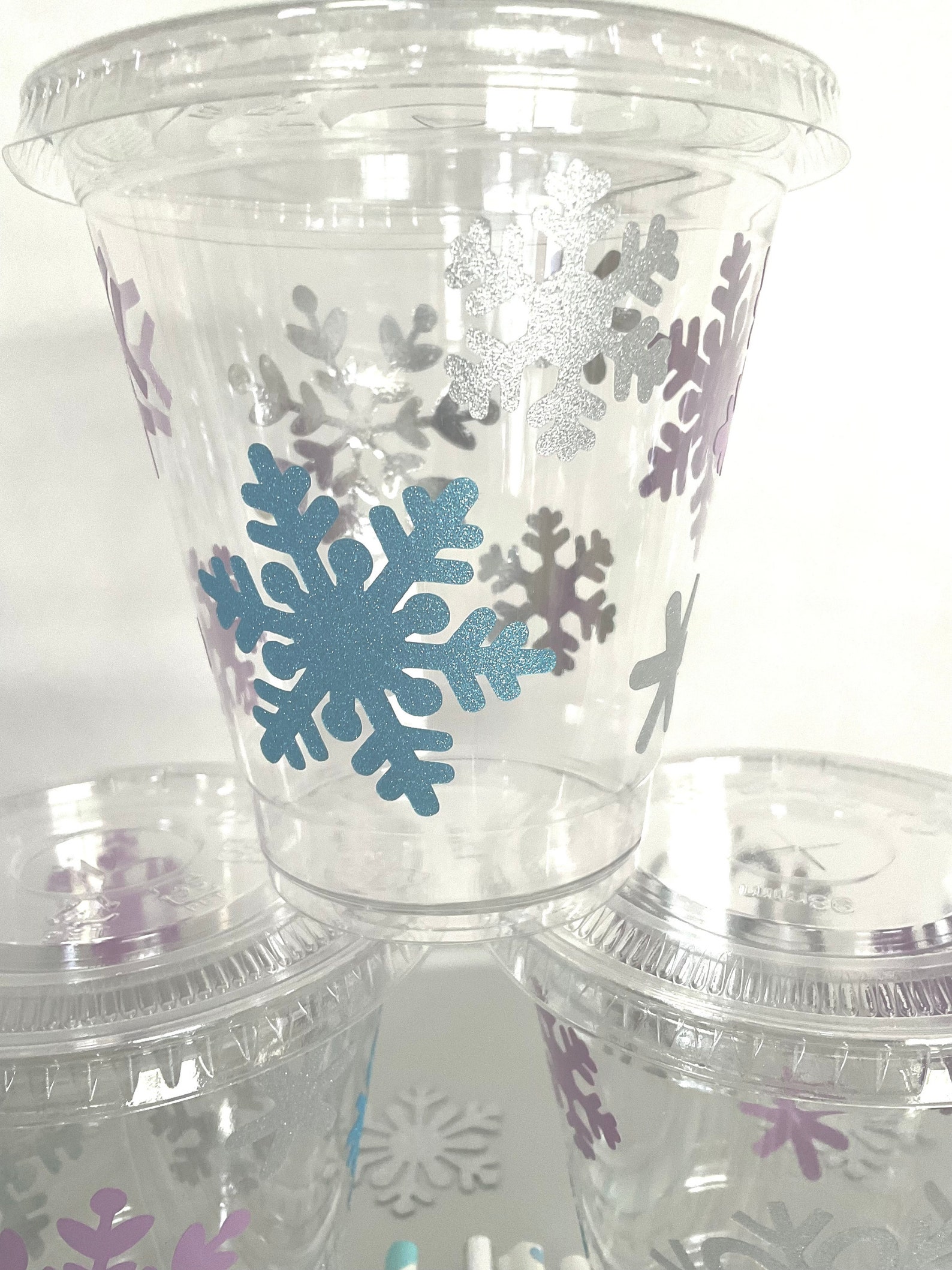 Snowflake Party Favor Cups Princess Party First Birthday Winter ...
