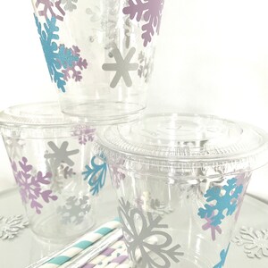 Snowflake Party Favor Cups Princess Party First Birthday Winter ...