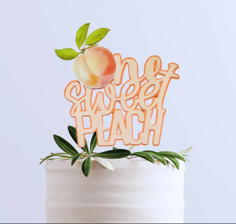 One Sweet Peach Cake Topper Cake Decoration First Birthday Party - Etsy