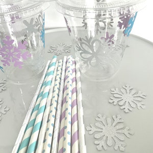 Snowflake Party Favor Cups Princess Party First Birthday Winter ...