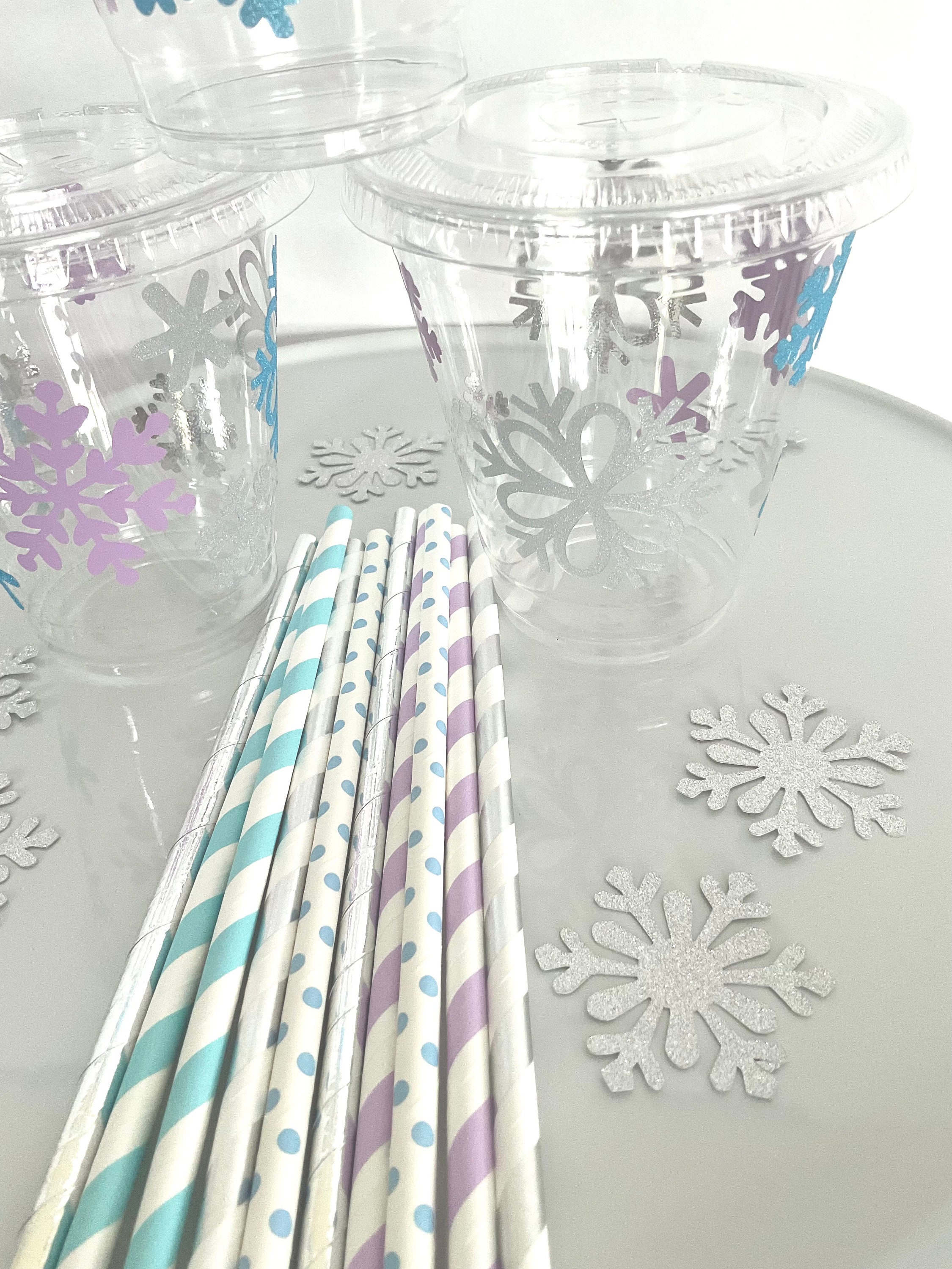 Snowflake Party Favor Cups Princess Party First Birthday Winter ...