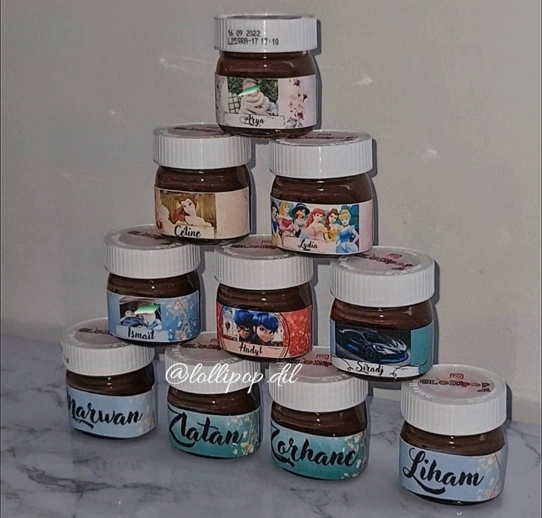Personalized Mini Nutella Jar, Children's Birthday, Wedding, Baby ...