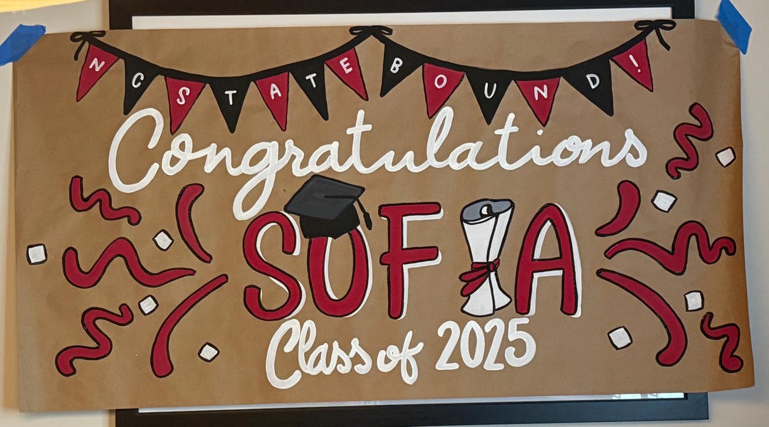 Custom Hand Painted Kraft Paper Banner for Graduation! - Etsy