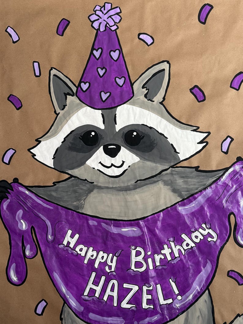 Custom Hand Painted Kraft Paper Banner for Birthday Party - Etsy
